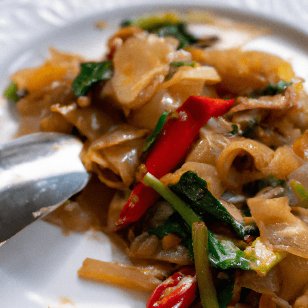 Sen Lek Pad See Ew (Small rice noodles stir-fried with soy sauce ...
