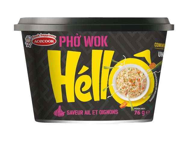 Acecook Pho Wok Knoblauch und Zwiebeln Instant Nudeln im Becher 76g ...